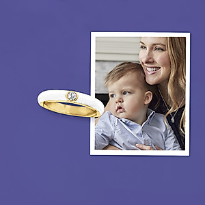 Ross-Simons 0.10 Carat Diamond and White Enamel Ring in 18kt Gold Over Sterling. Size 7