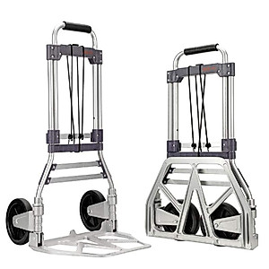 Folding Hand Truck, Hand Truck, Dolly, 2 Wheel-Roate Load Bearing 120 Kg Telescopic Construction Utility Cart Luggage Ideal for Personal, Travel, Moving And Office Use