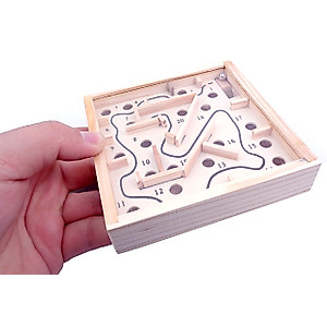MAGIKON Mini Wooden Labyrinth, Balance Maze 4-1/2-Inch