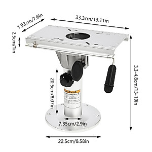 Adjustable Boat Seat Pedestal, Aluminum Alloy Boat Chair Base 13-19in Adjustable Height Good Stability Seat Base For Yachts, Speedboats, Fishing Boats