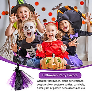 Ragyzity Witch Broom Wizard Staff Witch Accessories, Halloween Costume Accessory, Plastic Witch Broomstick Cosplay Broom Props, Masquerade Show Dress Up Dance Party Supplies Halloween Decor