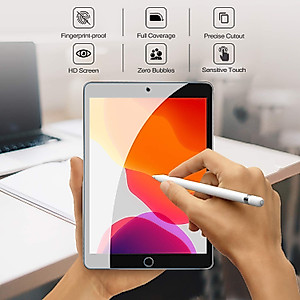 ProCase Smart Case for iPad 10.2 (2021 9th Gen/2020 8th Gen/ 2019 7th Gen) Folio Case with Tempered Glass Screen Protector, Slim Stand Protective Case for 10.2" iPad 9/8/7th Generation -Black