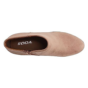 Soda Women's Closed Toe Multi Strap Ankle Bootie (D-Blush Imitation Suede, us_footwear_size_system, adult, women, numeric, medium, numeric_8_point_5)