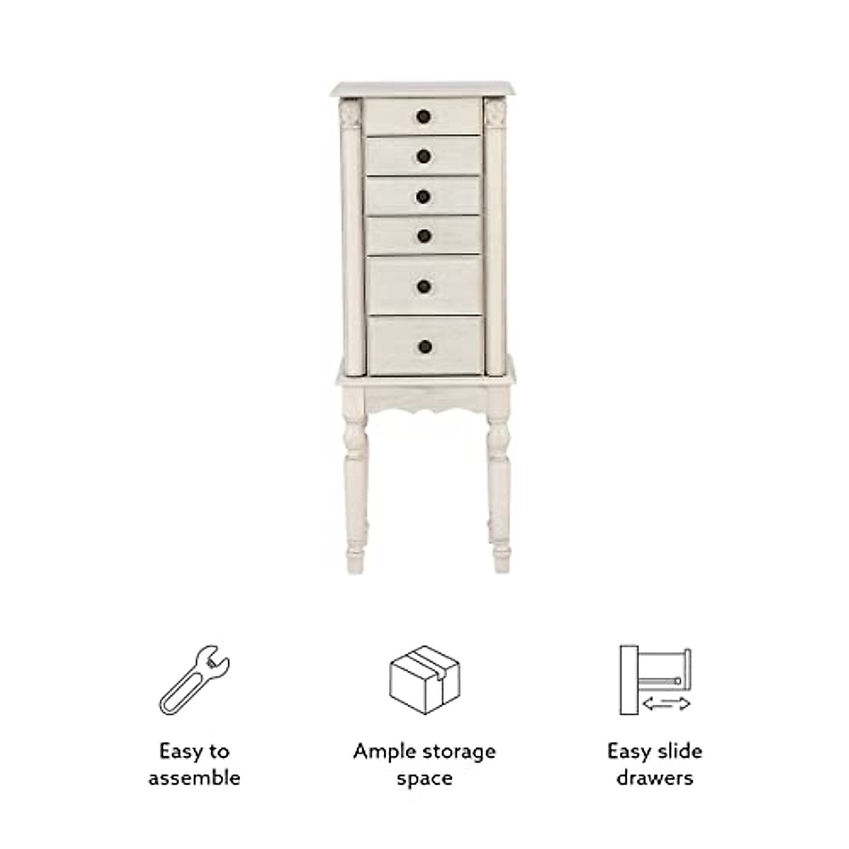 Powell Darcy Off White Jewelry Armoire