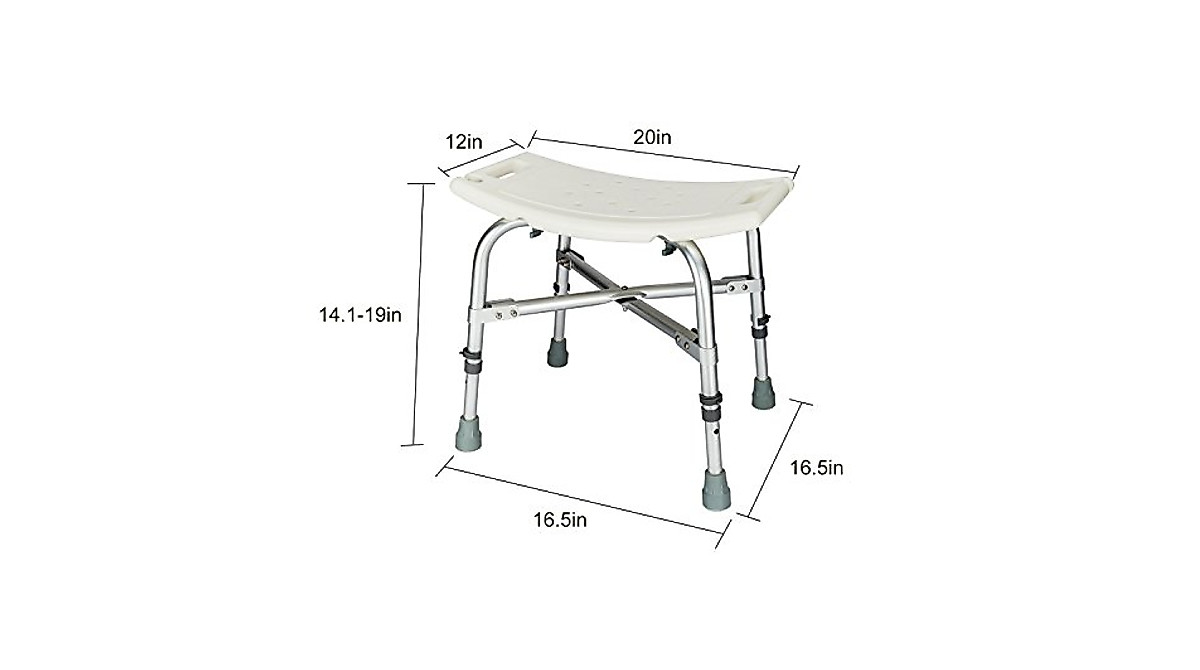 OMECAL 450LBS Shower Chair - Adjustable & Heavy Duty