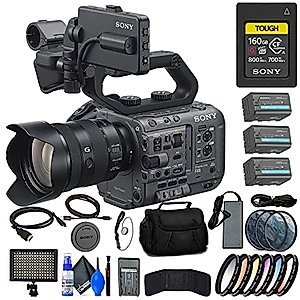 Sony FX6 Digital Cinema Camera Kit with 24-105mm Lens (ILME-FX6VK) + 160GB Memory Card + 2 x BP-U35 Battery + Filter Kit + Color Filter Kit + Bag + LED Light + Memory Wallet + Cap Keeper + More