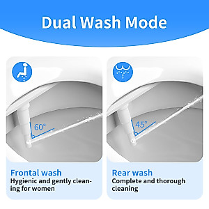 Hot and Cold Bidet Attachment for Toilet, Ultra-Slim Bidet Attachment Warm Water, Non-Electric Adjustable Pressure Self Cleaning Sprayer Nozzle Control for Posterior, Feminine Wash, Easy to Install