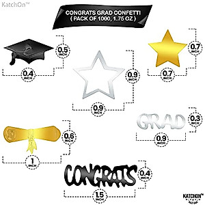 KatchOn, Congrats Grad Graduation Confetti 2023 - Pack of 1000 | Grad 2023 confetti for 2023 Graduation Decorations | Graduation Table Decorations | Graduation Decorations Class of 2023 Decorations