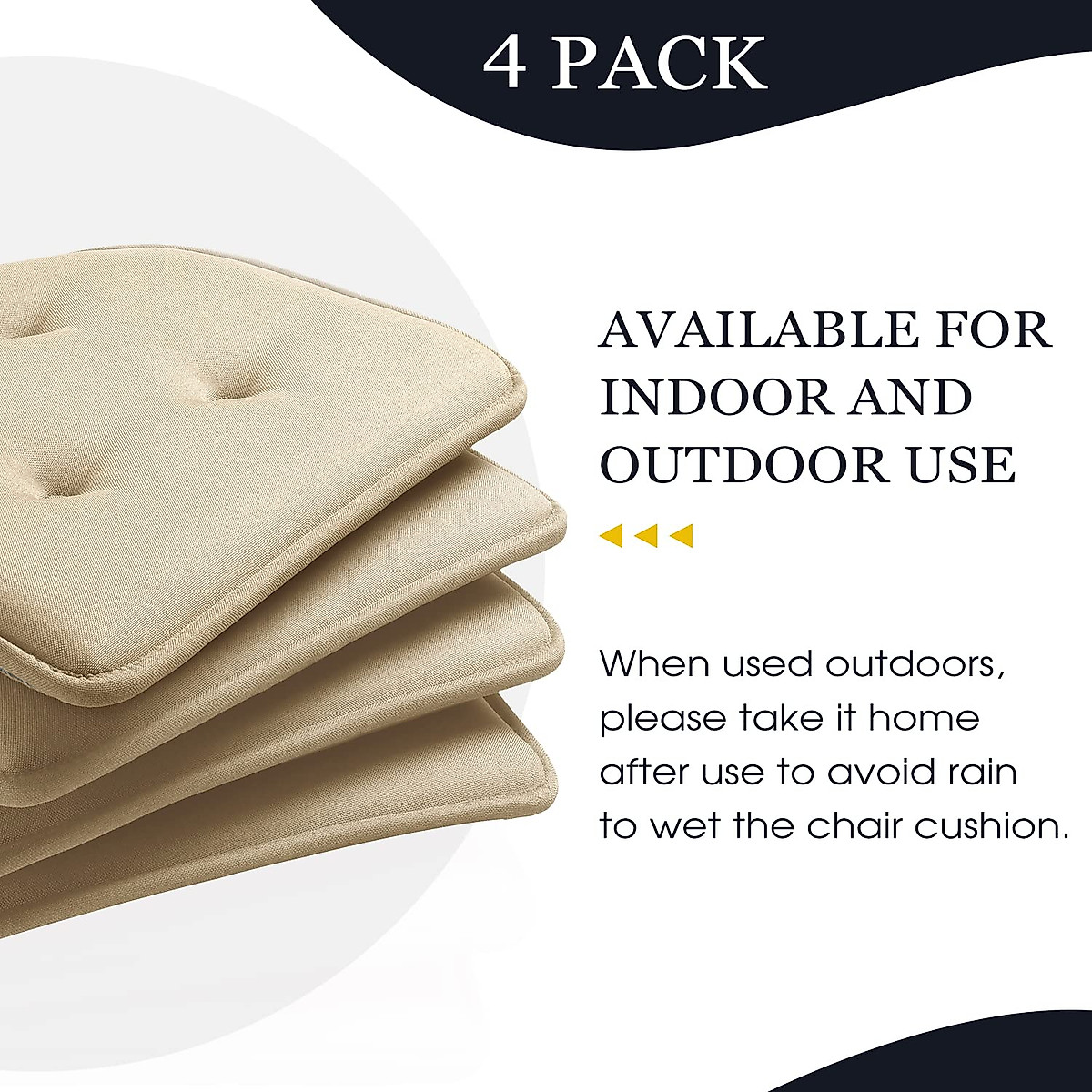 Basic Beyond Chair Cushions for Dining Chairs 6 Pack, Memory Foam Chair Cushion with Non Slip Backing, 17x16 inches Kitchen Chair Pads(Scuba Green)