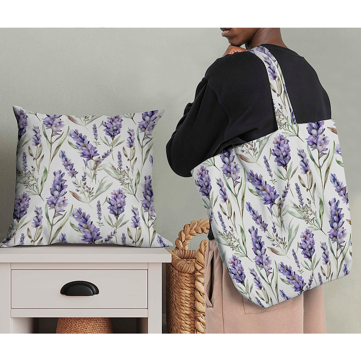 Soimoi Lavender Blue Flower Print - White, Premium Cotton Cambric Fabric - Medium Weight Material for Quilting, Kurtis, Blouse, Kids Clothing, Tunic, Curtains - 42" Inch Wide, 1 Yard