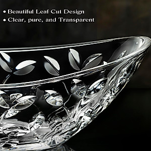 Lorren Home Trends Laurus 13.5" Crystal Oval Bowl