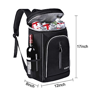 FORICH Soft Cooler Backpack, 30L Capacity, Black, Polyester, Ice Chest