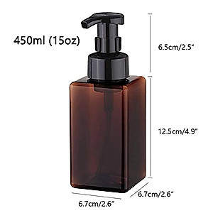 QTBH Soap Dispenser 450ml Foaming Dispenser Refillable Pump Bottle for Liquid Soap Shampoo Body Wash Bathroom Container for Cosmetics Soap Pump (Capacity : 250ml, Color : Clear)