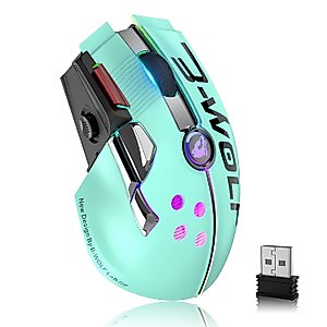 Wireless Gaming Mouse,12000 DPI Computer Mouse with Rechargeable 1000mAh Battery,Type-C,Chroma RGB Backlight,9 Programmable Buttons+Rapidfire,Joystick Design for PC,PS4,PS5,Xbox Gamer(Black)