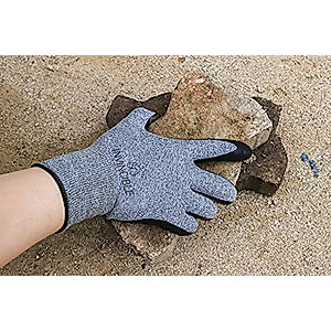 HANNASY Safety Work Gloves Poly NBR Foam Coated Protection, Easy Grip Slip Resistant Mechanic Garden Warehouse All Purpose (3, Medium)