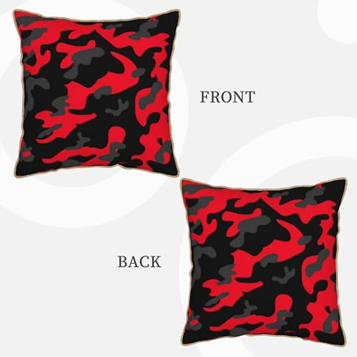 Augenstern Zippered Pillow Protectors Cover Case Camouflage-Red-Camo Decorative Throw Pillow Cover Square Cushion Case 18"X18"