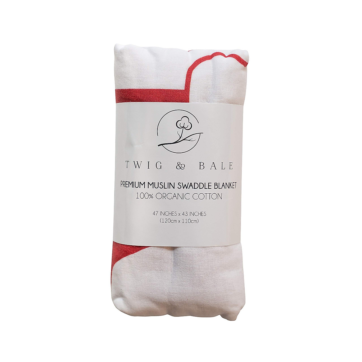 TWIG & BALE Madison Wisconsin Baby Blanket Organic Cotton Muslin Swaddle Blanket - 47" x 43" - Fans of Wisconsin Baby Gift for Boys Girls Newborn Receiving Blankets