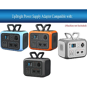UpBright AC/DC Adapter Compatible with Maxoak Bluetti Portable Power Station AC50S 500Wh Solar Generator Lithium Battery Backup 300W Outdoor Camping RV Home Use Emergency Power Supply Cord Charger