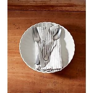 Lenox French Perle Scallop Piece Flatware Set, 65 Count, Metallic