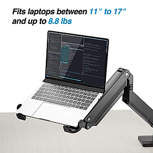 AVLT VESA 75x75 100x100 Laptop Holder for 11 Inch to 17 Inch Laptops - Supports Up to 8.8 Pounds - Adjustable Steel Laptop Mount Tray - Strong Securing Strap (Laptop Tray Only)