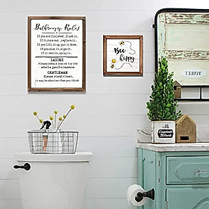 Wartter Wood Framed Wall Sign Honey Bee Wall Art Decor (2 set )