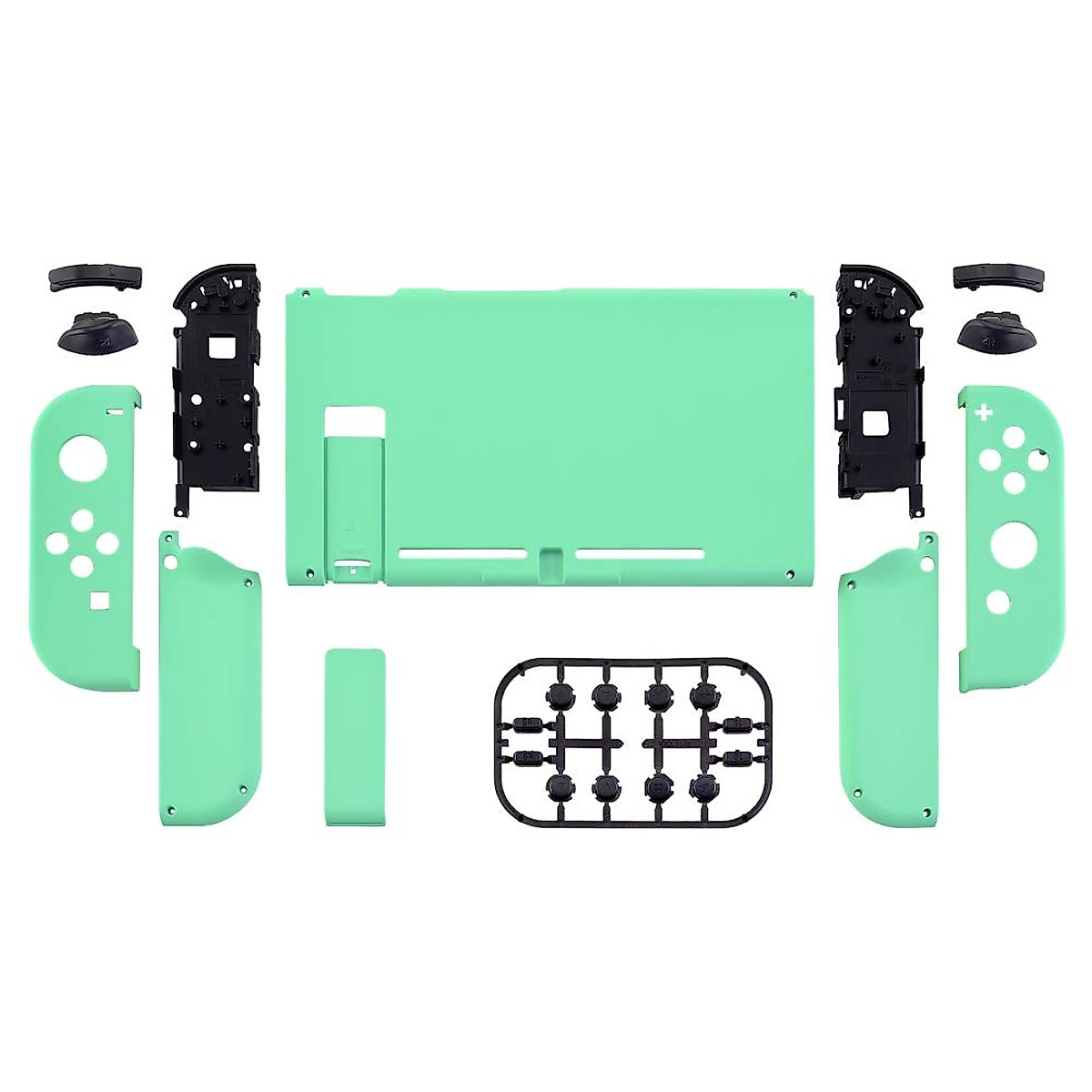 eXtremeRate DIY Replacement Shell Buttons for Nintendo Switch, Mint Green Back Plate for Switch Console, Custom Housing with Full Set Buttons for Joycon Handheld Controller [Only Shell, NO Console]