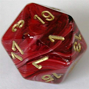 Chessex CHX27434 Dice - Vortex: 7Pc Burgundy/Gold