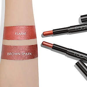 FOCALLURE 2 Pcs Cream Eyeshadow Stick,Brightener Eyeshadow Pencil Crayon,Highlighter Eye Shadow Stick Sets with Crease-proof Formula,Long Lasting Waterproof Eye Shadow Make Up,Starring Rose