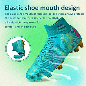 Soccer Cleats Mens Football Cleats Women Tacos de Futbol para Hombre tachones Futbol Soccer para Hombre para Hombres Outdoor Soccer Shoes High Top Cleats Men Football Boots Professional Spikes AG/FG