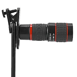 LIZEALUCKY Phone Camera Lens, 20X Long Focus Zoom Telephoto Lens with Phone Clip for Smart Phone Tablet PC Mobile Phone Lens Accessories