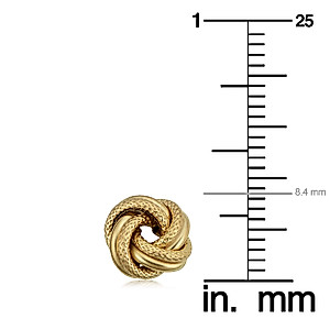 Kooljewelry 10k Yellow Gold Textured Love Knot Stud Earrings