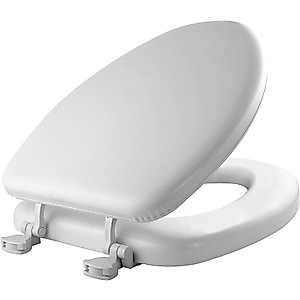 Mayfair 1815EC 000 Soft Easily Removes Toilet Seat, 1 Pack Elongated - Premium Hinge, White