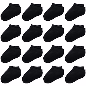 Tenpluszero Toddler Socks - 16 Pack Kids Low Cut Athletic Ankle Socks Baby Boys Girls Breathable Socks Bulk