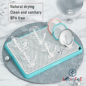 Baby Bottle Drying Rack with Base, High Capacity Bottle Dryer Rack for Baby Bottles, Cups and More Baby Essentials Keep Dry (Grey)