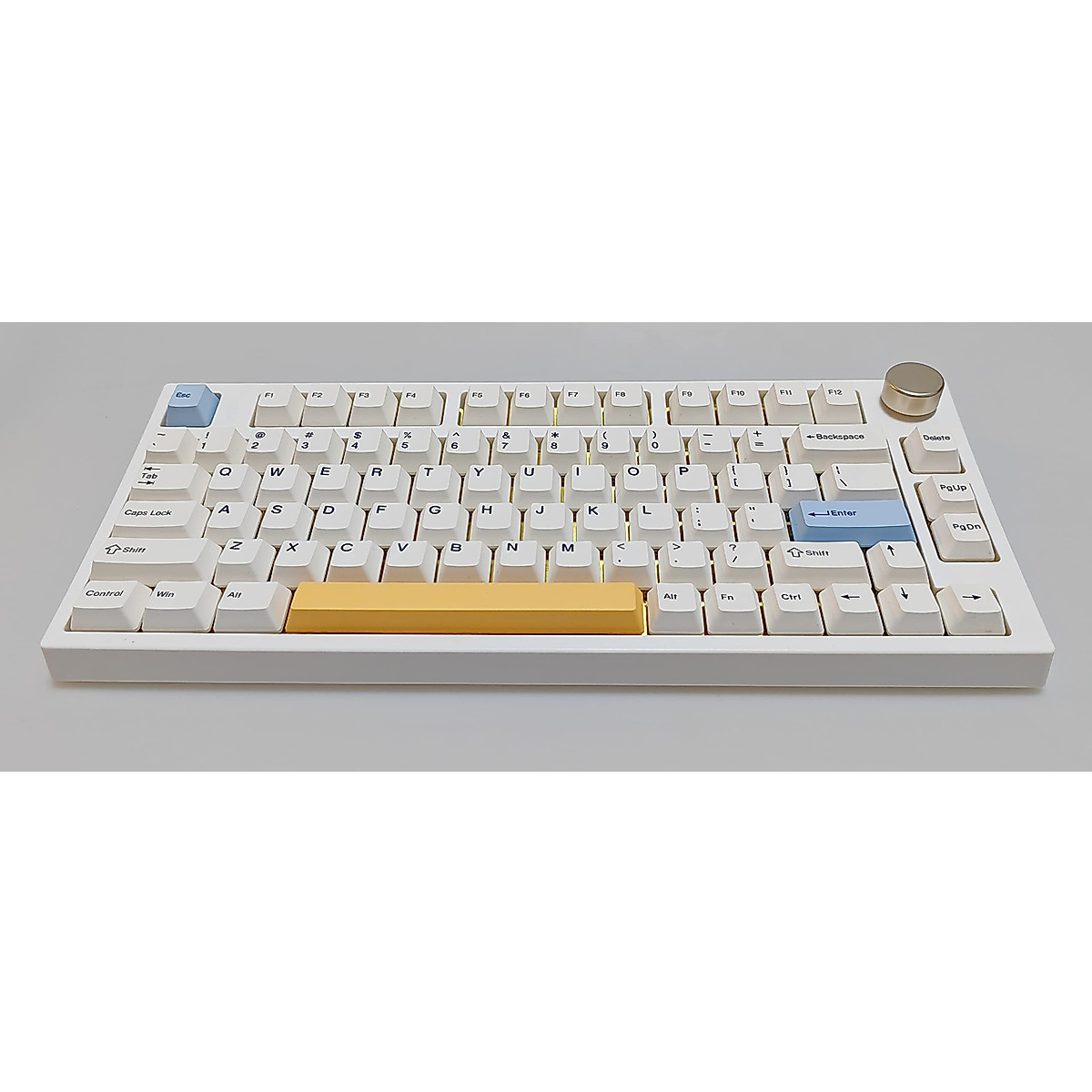 NJ80-AP Wireless Mechanical Keyboard with Knob Bluetooth 5.0/2.4G/Wired Connection 75% Hot Swappable Custom RGB Programmable Gaming Keyboard with PBT Keycap for Win Mac