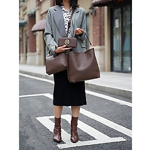 MKF 3-PC Set, Hobo bag, messenger Crossbody for Women - Removable Adjustable Strap - Vegan Leather Wristlet Purse