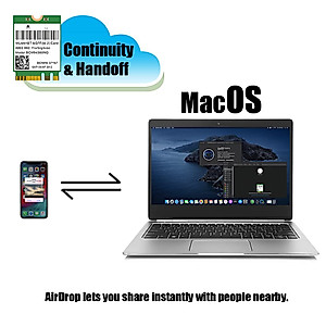 BCM94360NG NGFF M.2 2230 WiFi Card 802.11ac 1200Mbps Adapter for macOS BCM94360CS Wireless Card Original M.2 Card Plug and Play for AirDrop Continuity Handoff Better BCM94352Z DW1560 for Intel NUC