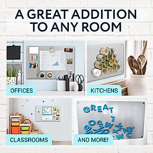 17.5" x 12" Magnetic Board - Great Magnet Bulletin Board to Display Magnetic Poetry, Spices, Notes, Photos and More - Ideal for The Wall, Refrigerator, Cubicle and More - by Impresa Products