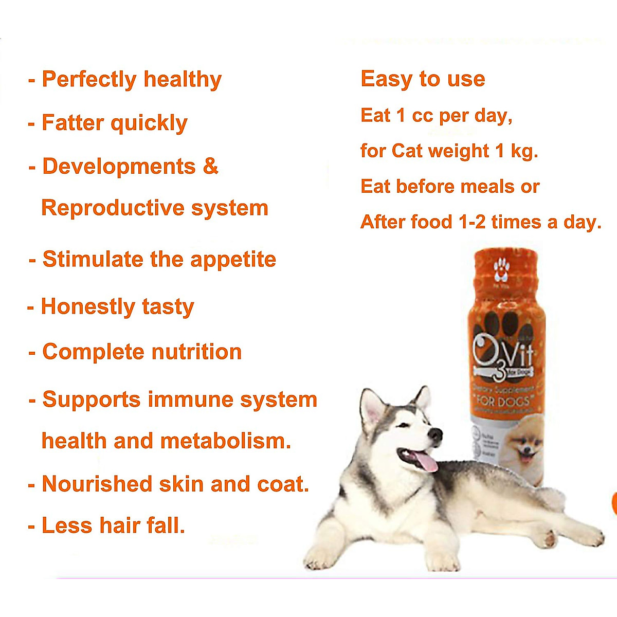 X2 Pcs(100ml) Dog Multivitamin Daily Essential Dog Food Vitamins & Minerals Omega3, Helps Support Healthy, More Fat, Digestion, Skin, Coat, Allergy Immune Supplement Nourished Blood & Eye