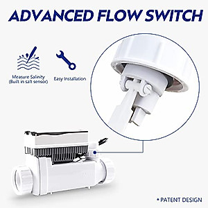 Replacement Salt Cell for Pool- Compatible with Pentair Intellichlor IC40, Independent Flow Switch and Control Box, Up to 40K gallons Salt Pools, 2 Year USA Limited Warranty, BLPTC 40P