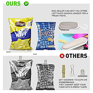 2Pack Mini Bag Sealer Heat Seal Battery Operated with Cutter 2 in 1 Chip Sealer Tool Handheld Heat Sealers Portable Vacuum For Plastic Bags Food Storage