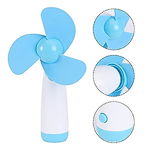 Veemoon 3pcs Ravel Blue High for Office Operated Home Portable with Blades Men Daily Mini Girls Personal Travelling Powered, Include Blades, Travel & Pocket Fan, Hand Desk Folding