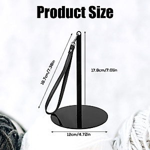 7.01x4.72in Yarn Holder with Leather Bands, Acrylic Wrist Yarn Holder Black Wrist Yarn Holder Portable Yarn Ball Minder Holder Yarn Holder Spinner for Knitting Crocheting Craft Lover Gift