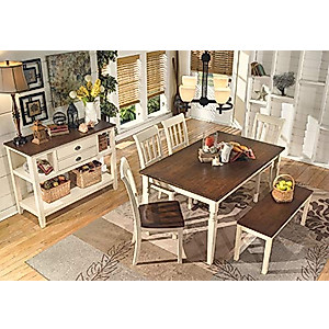 Signature Design by Ashley Whitesburg Cottage Rectangular Dining Bench, Brown & Antique White
