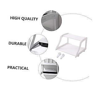 KOMBIUDA 1pc Router Storage Rack Layer Storage Shelf Router Wall Holder Router Stand Double-layer Storage Holder Mini Router Shelf Supports Shelf Holders Set-top-box Rack Plastic White
