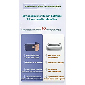 Inflatable adult bathtub with wireless electric air pump,Suitable for hot water bath & ice bath(grapefruit tangerine)