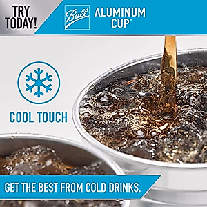 Ball Aluminum Cup Recyclable Party Cups, 20 oz. Cup, 10 Cups Per Pack