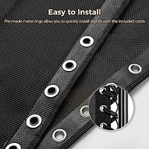 Gravity Chair Replacement Fabric with Bungee,63 x 17’’ Textilene Sling Chair Replacement Fabric with 4 Bungee Cords, Recliner Chair Replacement Fabric Kit for Outdoor Patio Lounge Chair, Beach Chair