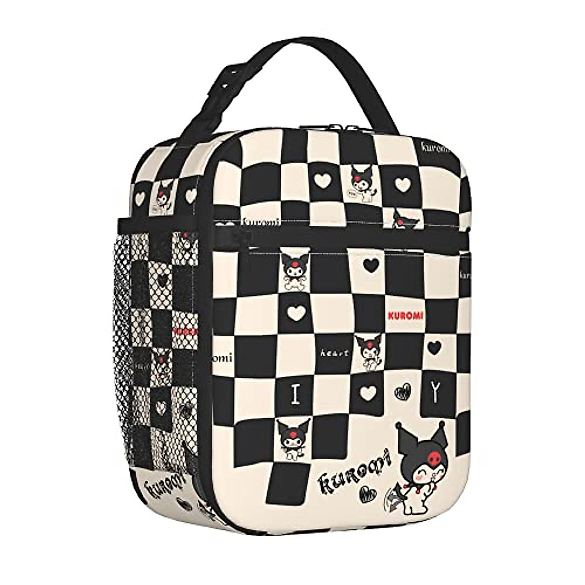 Horckey Kawaii Lunch Box Girls Reusable Insulated Anime Lunch Bag Large Capacity Luncgbags With Water bottle Holder Handbags Tote Bag For Woman