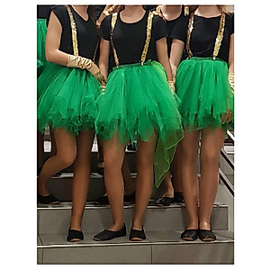 Bbonlinedress Women's Mini Tulle Halloween Skirt Vintage Adult Ballet Tutu Skater Skirt for Cosplay Party Green S-1
